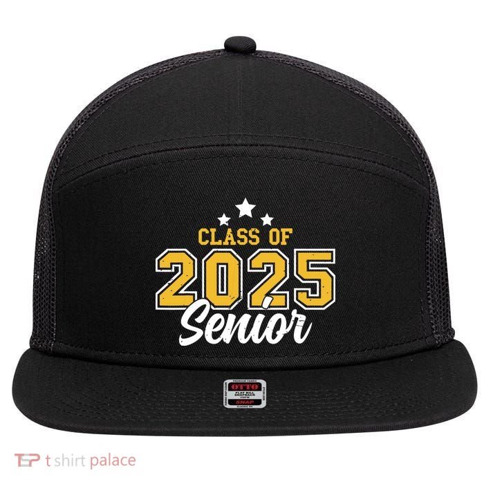Class Of 2025 Senior 7 Panel Mesh Trucker Snapback Hat | TShirtPalace