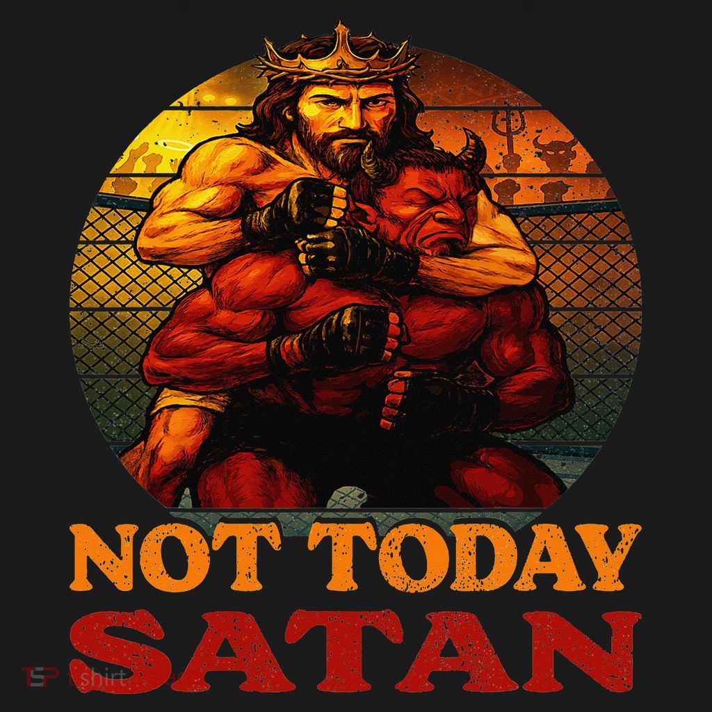 Christian Outfit Jesus Devil Comic Graphic Not Today Satan 16 in Basic ...