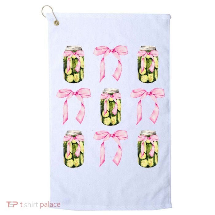 Canned Pickle Coquette Bows With Cute Pickle Jar Golf Towel