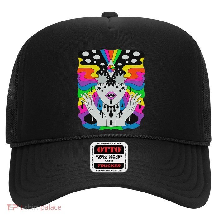 Colorful Psychedelic Girl Trippy Abstract Third Eye Vision Hat ...