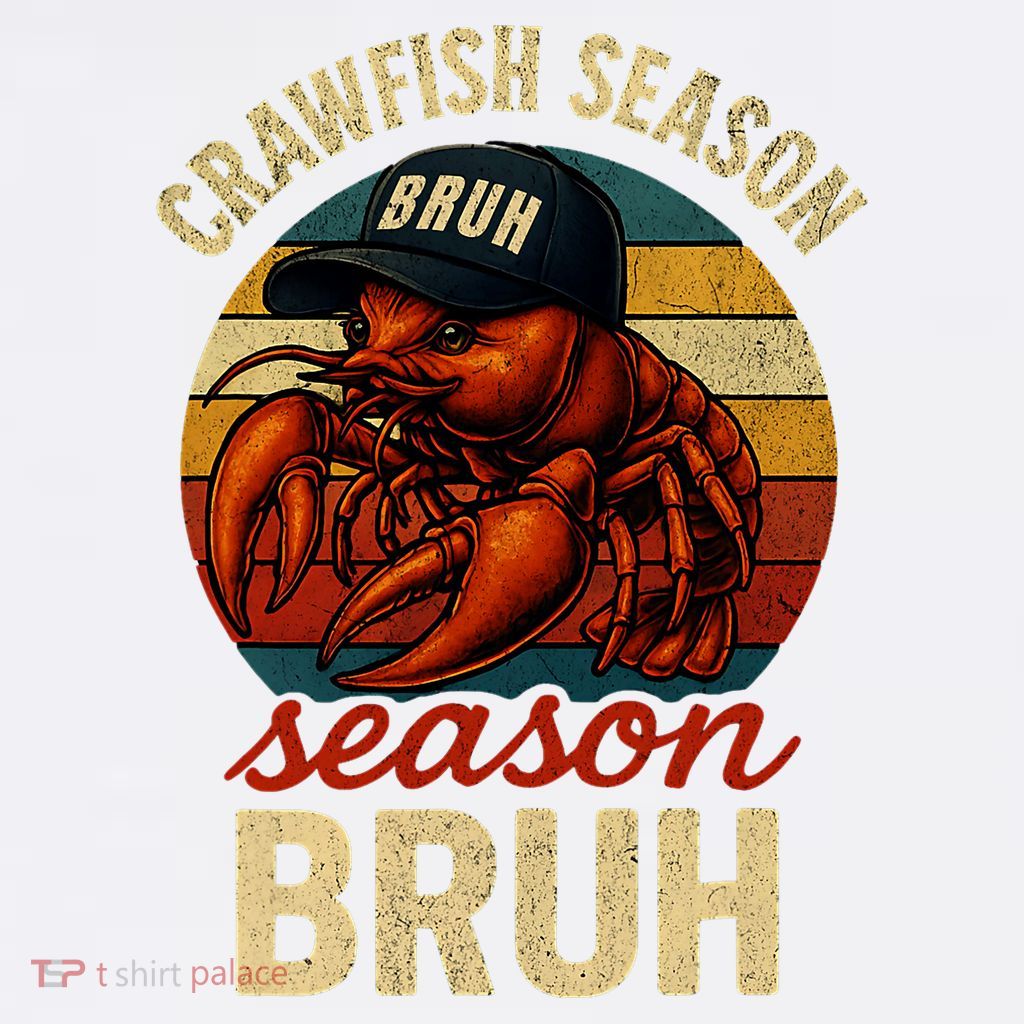 Crawfish Season Bruh Crawfish Seafood Festival Retro Sunset Button ...