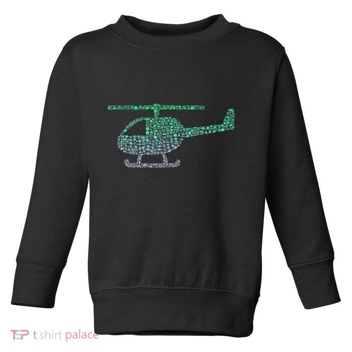 Chopper Silhouette Helicopter Pilot Helicopter Toddler Sweatshirt ...