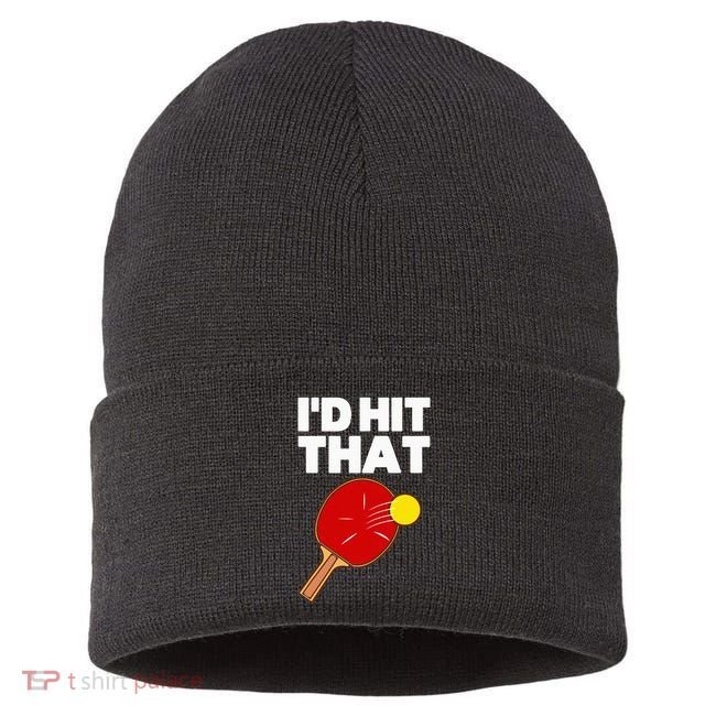 Cool Table Tennis Design Game Ping Pong Lovers Sustainable Knit Beanie ...