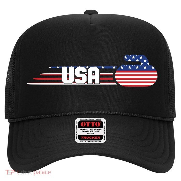 Cool USA Curling Team Sports Logo Hat