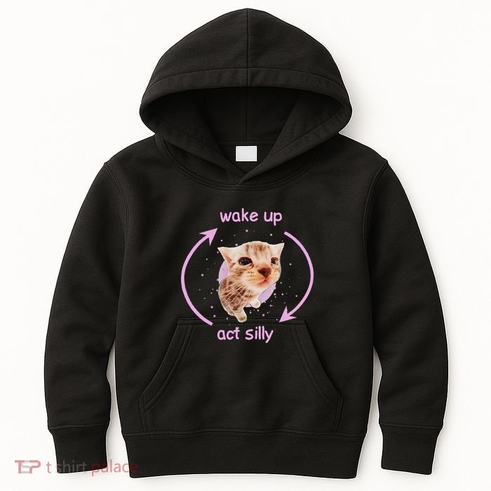 Cats Wake Up Act Silly Cat Meme Certified Freak Funny Kids Hoodie ...