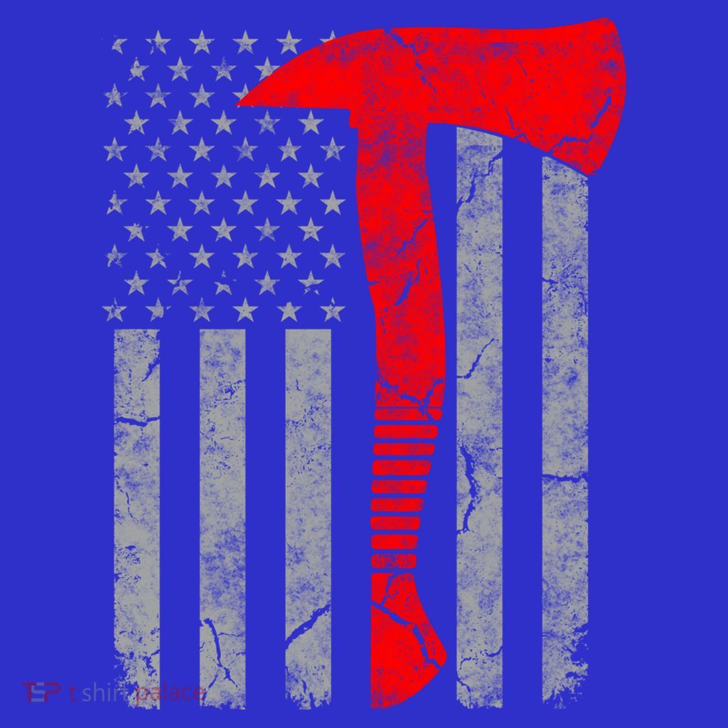 Distressed American Patriot Red Line Axe Firefighter Flag Gift Women's ...
