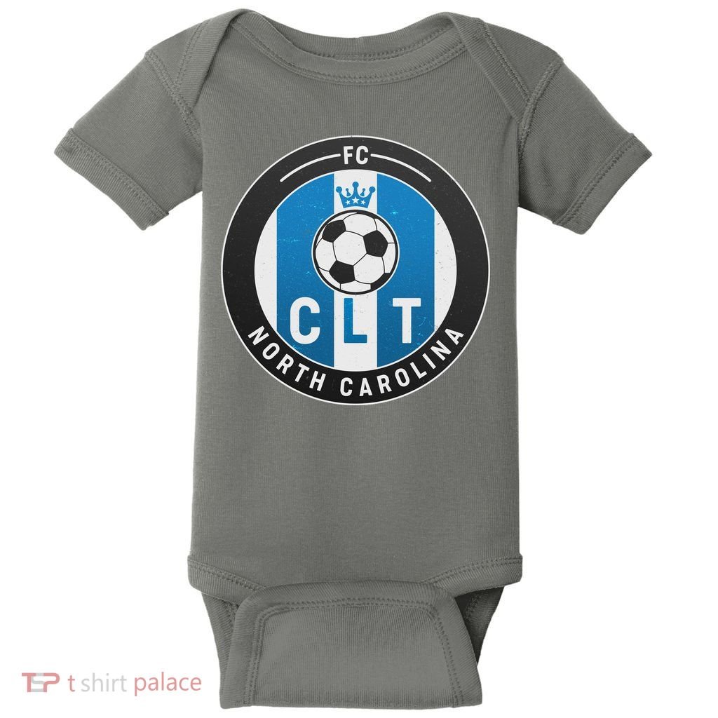 Distressed Charlotte North Carolina CLT Soccer Jersey Baby Bodysuit ...