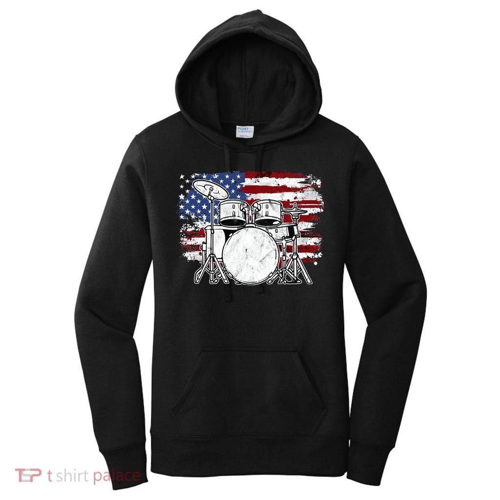 Drummer Drum Set Drums USA Flag American 4th Of July Gift Women's ...