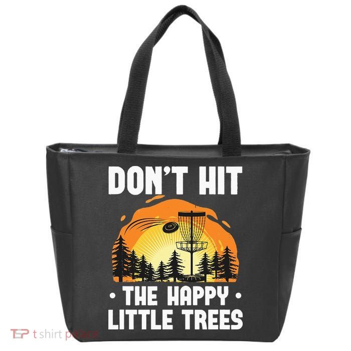 Don't Hit The Happy Little Tree Funny Disc Golf Golfer Retro
