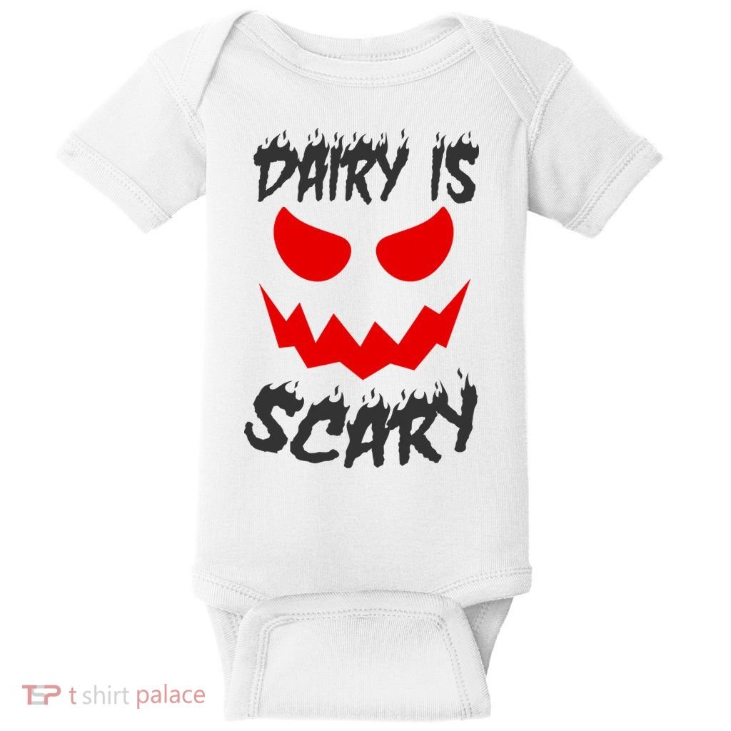 Dairy Is Scary Halloween Scary Face Horror Baby Bodysuit | TShirtPalace