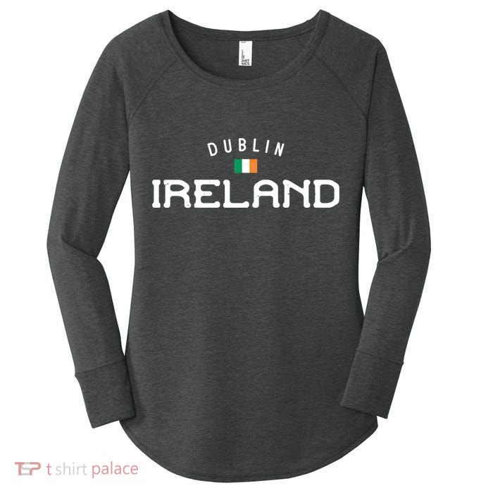 Dublin Ireland With Distressed Irish Flag Design Gift Women's Perfect ...