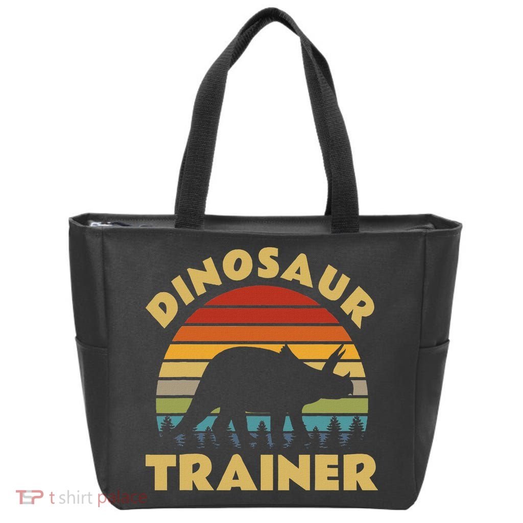 Dinosaur Trainer Halloween Costume Retro Sunset Dino Outline Bag ...