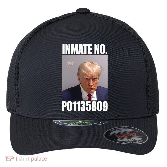 Donald Trump Inmate Number Mugshot Flexfit Unipanel Trucker Cap ...