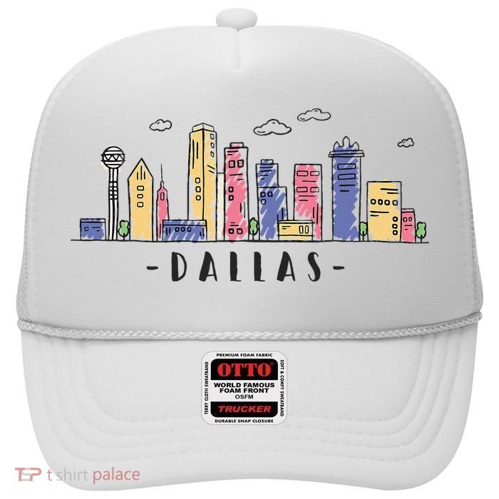 Dallas Texas Skyline Vintage Dallas Tx Trucker Hat | TShirtPalace