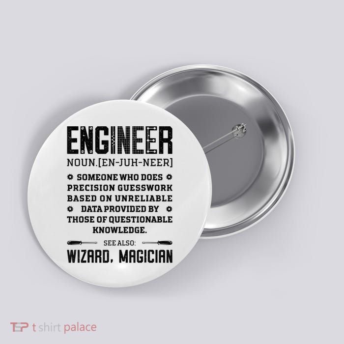 Engineer Definition Funny Noun Engineering Dictionary Term Button ...