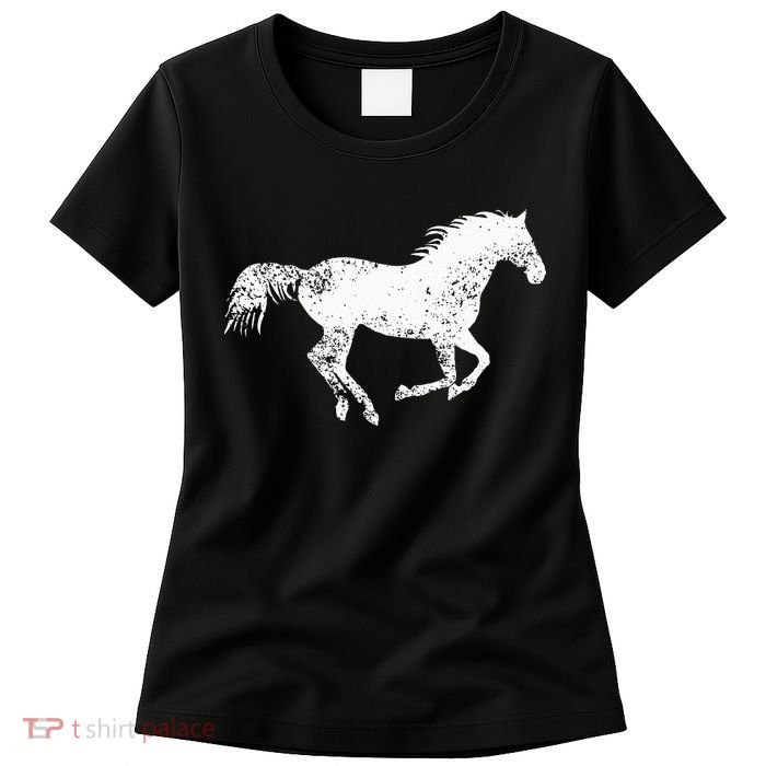 Equestrian Distressed Horse Print Vintage Horse Women's T-Shirt ...