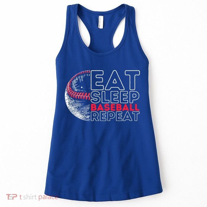 Eat Sleep Baseball Repeat Players Women's Racerback Tank | TShirtPalace