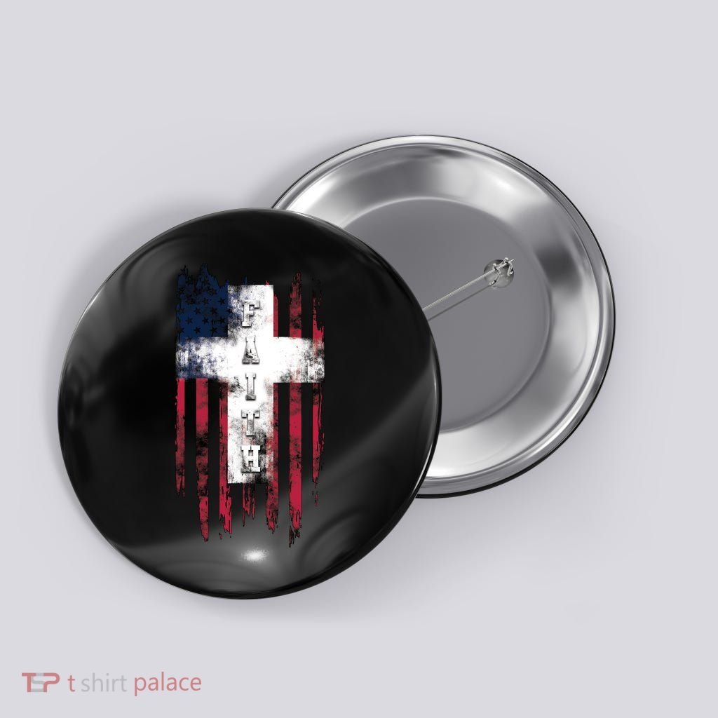 Faith American Flag Cross Button | TShirtPalace