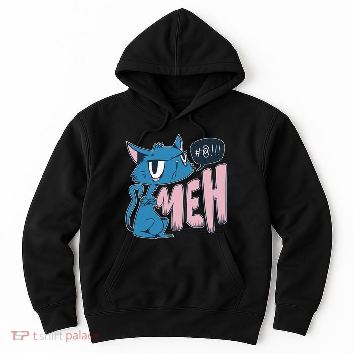 Funny Angry Meh Cat Comic Hoodie | TShirtPalace