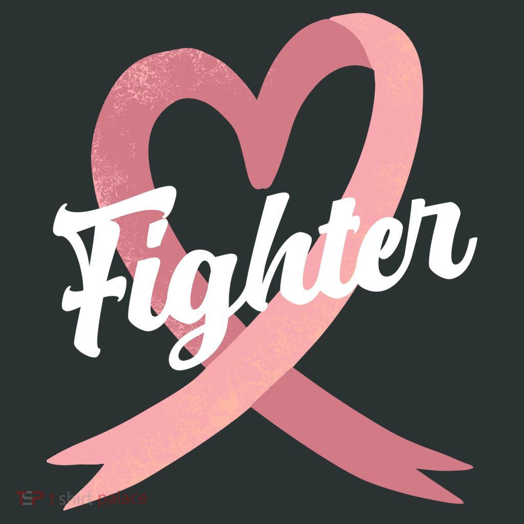 Fighter Breast Cancer Awareness Heart Women's T-Shirt | TShirtPalace