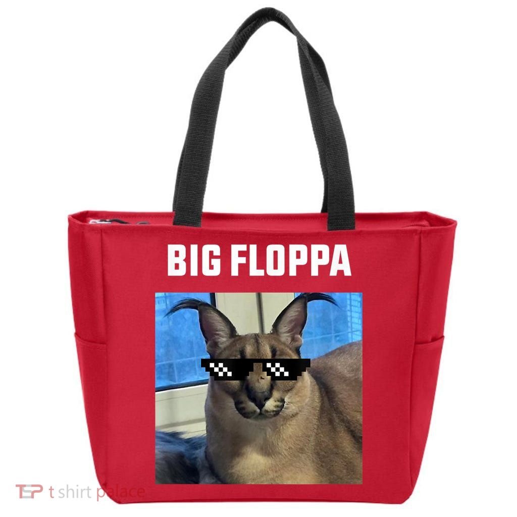 Funny Big Floppa Wearing Meme Sunglasses Bag | TShirtPalace