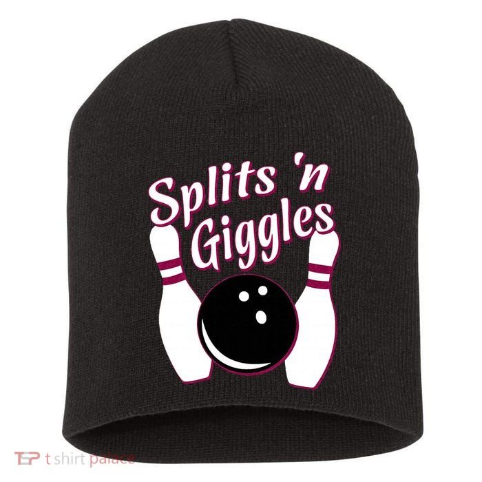 Funny Bowling Team Splits N Giggles Short Acrylic Beanie | TShirtPalace