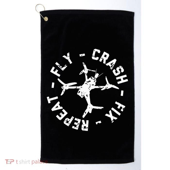 Fly Crash Fix Repeat Funny Fpv Drone Racing Quad Pilot Golf Towel ...