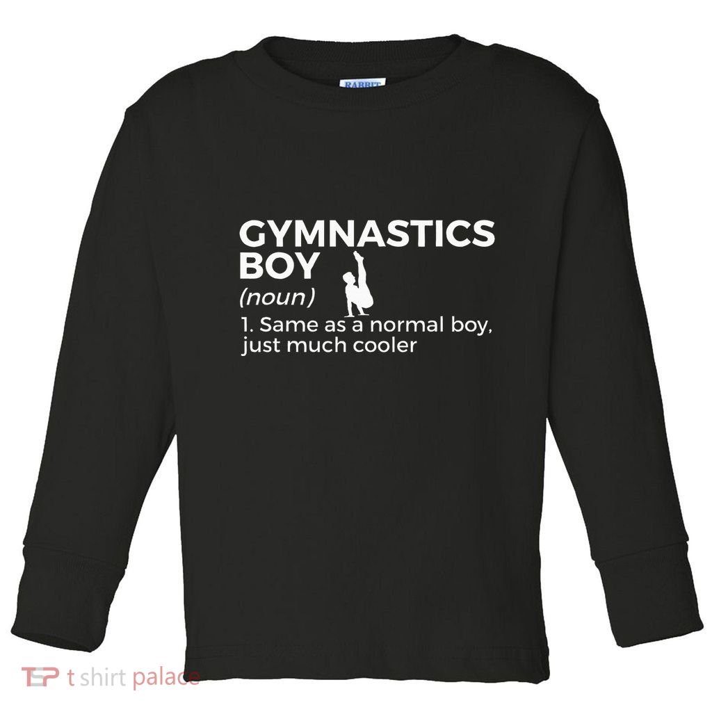 Funny Gymnastics Boy Definition Gymnast Toddler Long Sleeve Shirt ...