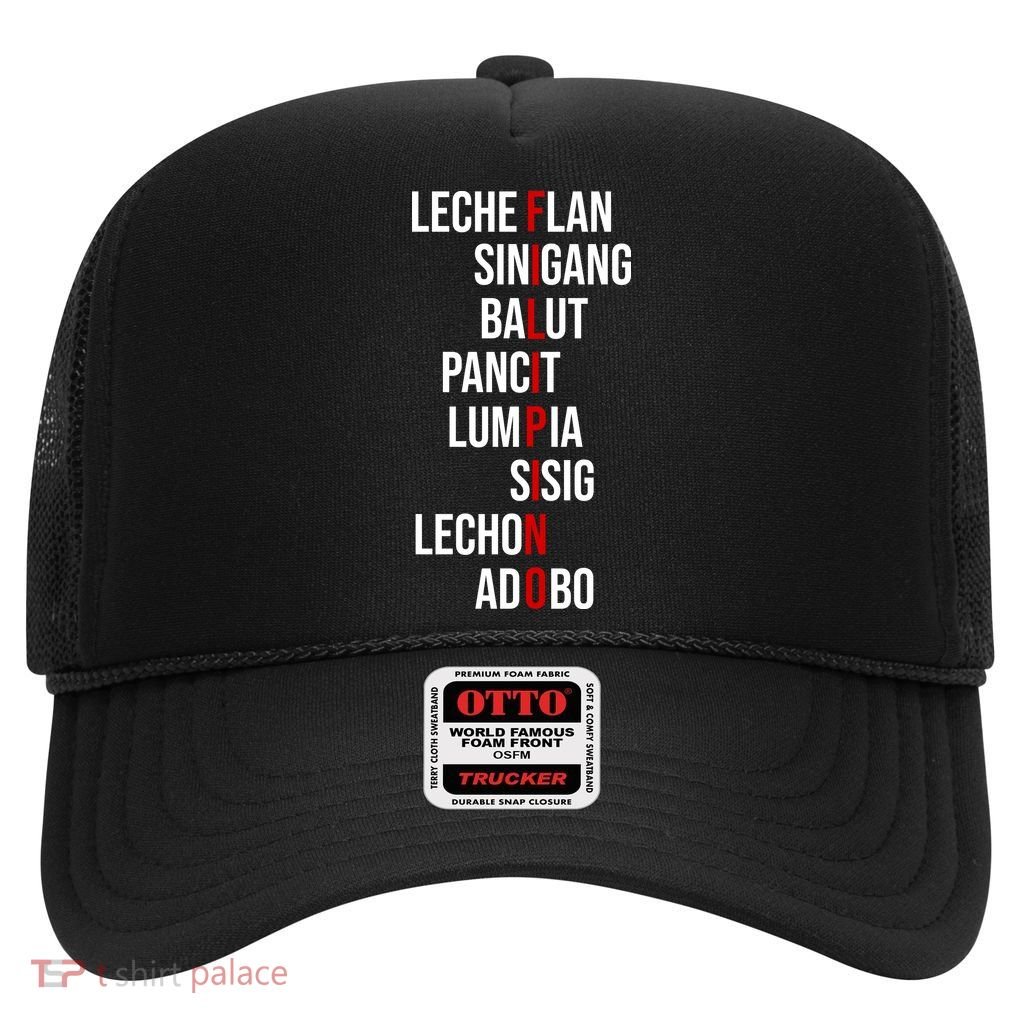 Filipino Lech Flan Sinigang Balut Pancit Lumpia Sisig Lechon Adobo Hat ...