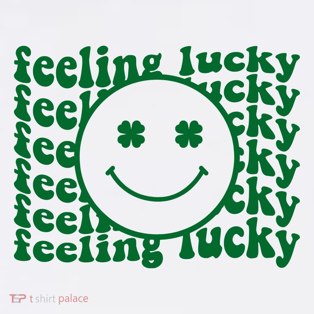 Feeling Lucky St Patricks Day Smile Face Emoji Button | TShirtPalace