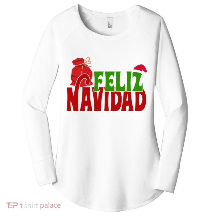 Feliz Navidad Spanish Christmas Women's Perfect Tri Tunic Long Sleeve ...