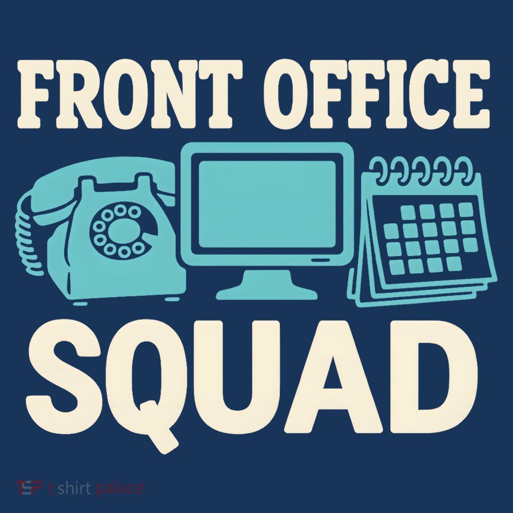 Front Office Squad Funny Retro Receptionist Desk Worker Button ...