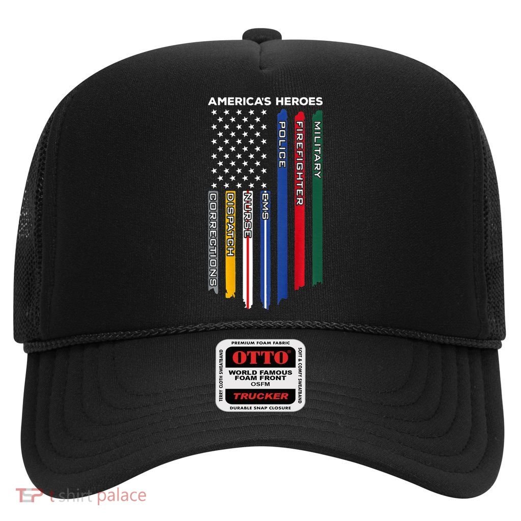 First Responders Police Military Firefighter Nurse Trucker Hat ...