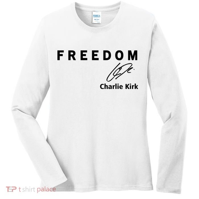 Freedom Signature Charlie Kirk Women's Long Sleeve Shirt | TShirtPalace