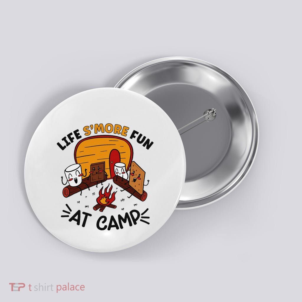Funny SMores Camping Campfire Marshmallow Life SMore Fun Button ...