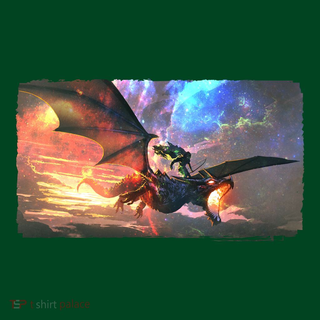 Fantasy Space Galaxy Dragon And Warrior Archer Full Zip Hoodie ...