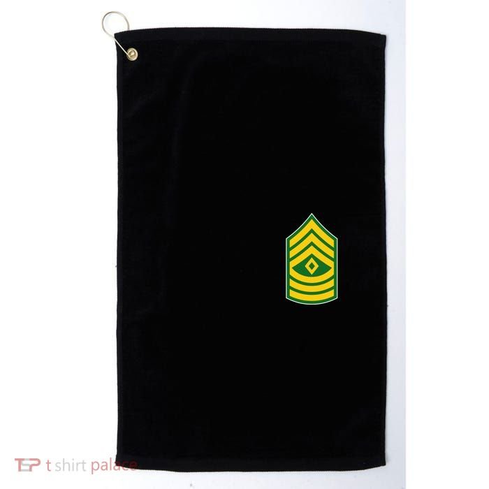 First Sergeant Military Badge Platinum Collection Golf Towel | TShirtPalace