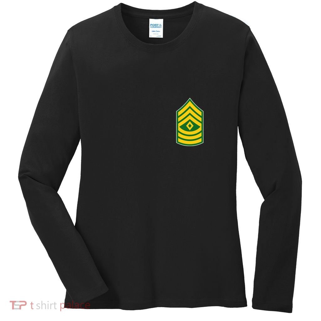 First Sergeant Military Badge Women's Long Sleeve Shirt | TShirtPalace