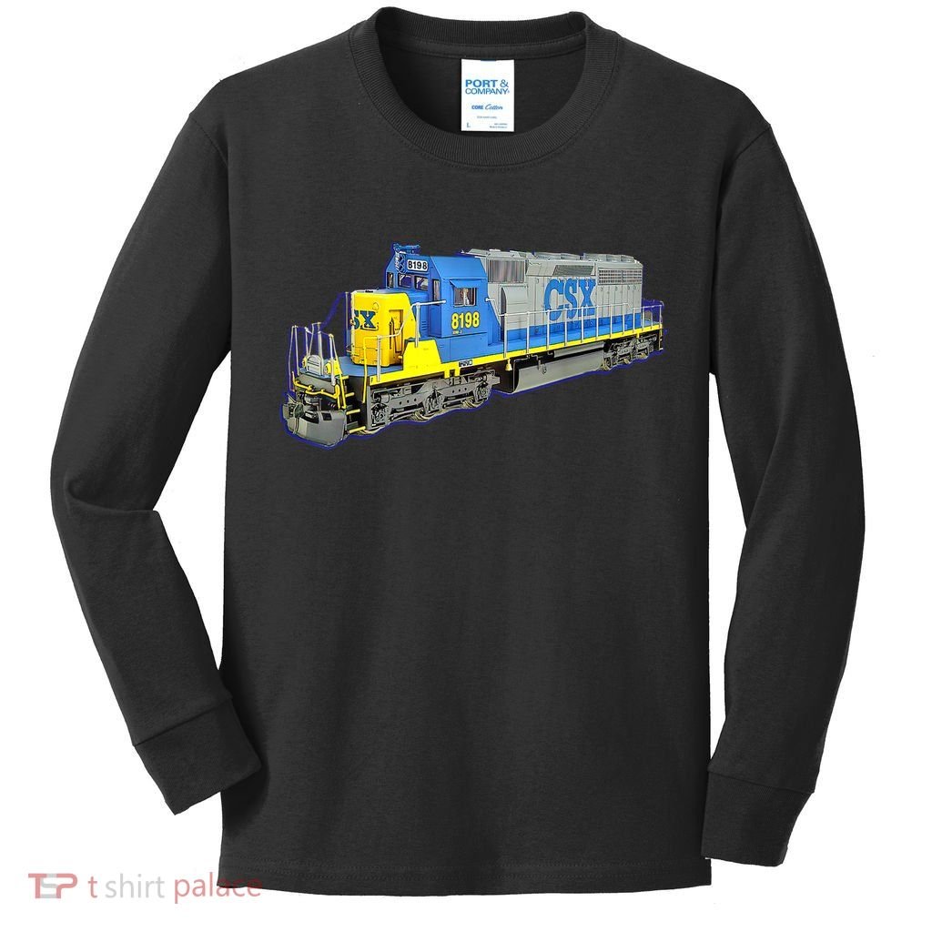 Freight Train CSX Engine Kids Long Sleeve Shirt | TShirtPalace