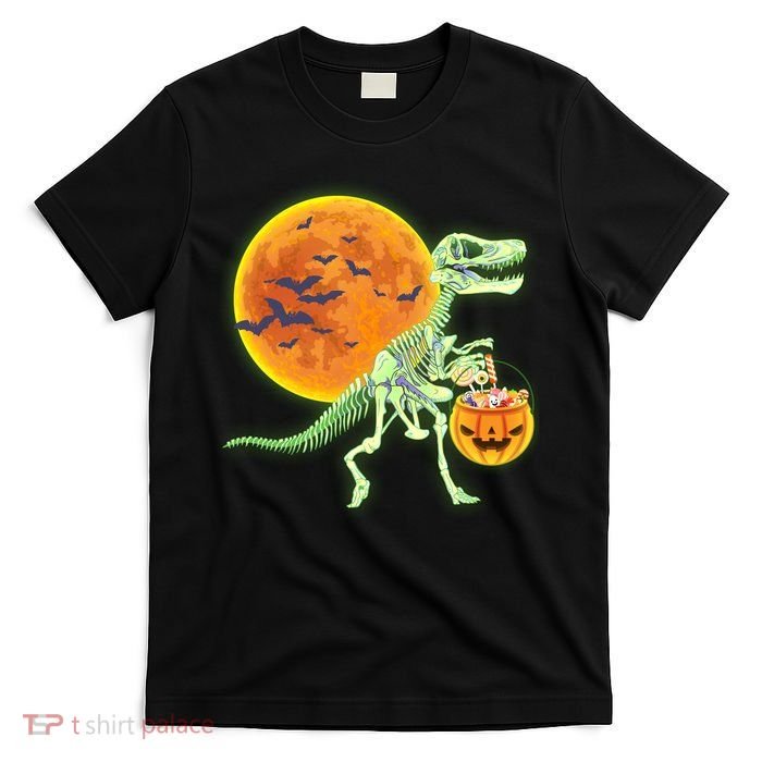 Full Moon T-Rex Dinosaur Skeleton Candy T-Shirt | TShirtPalace
