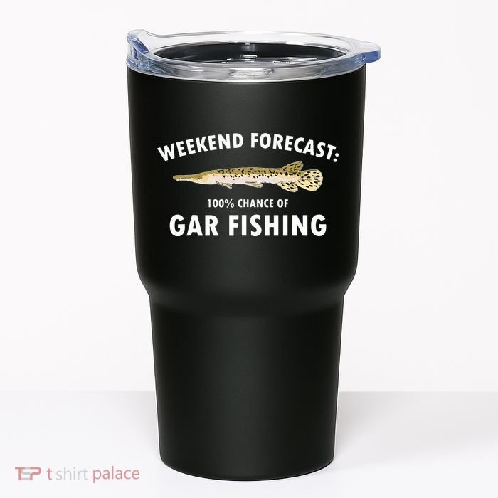 Funny Weekend Forecast Alligator Gar Fishing Tumbler | TShirtPalace