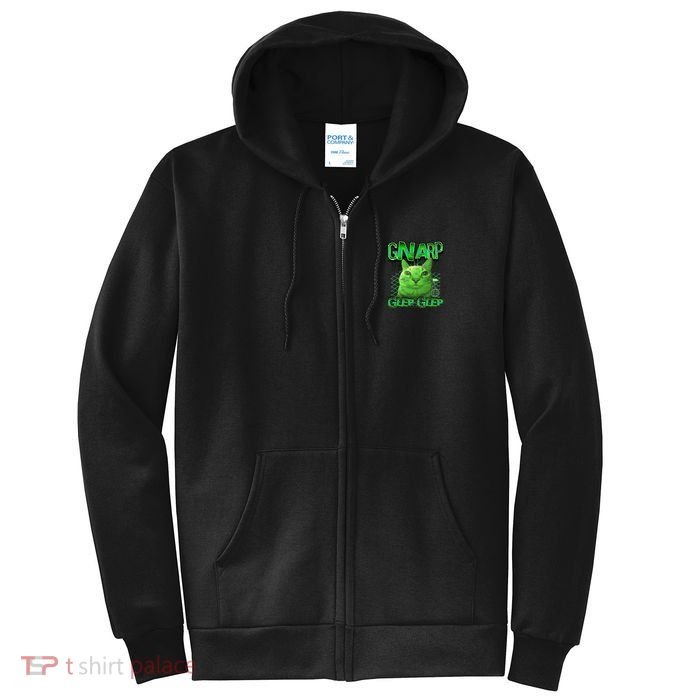Gnarp Cat Silly Alien Cat Meme Brainrot Gen Z Meme Full Zip Hoodie ...