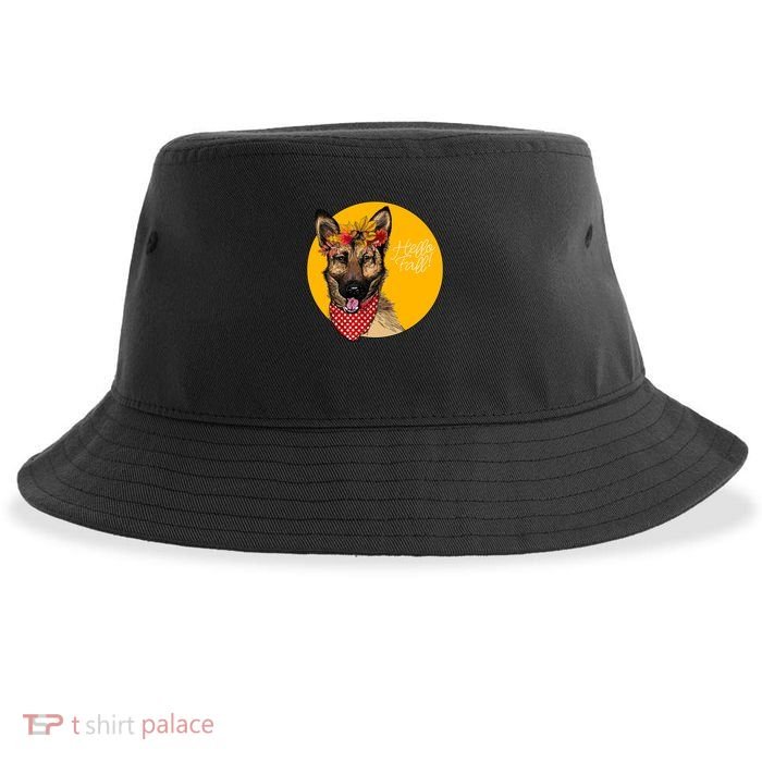 German Shepherd Dog Autumn Leaves Crown Hello Fall Sustainable Bucket ...