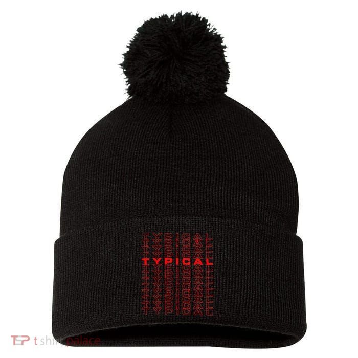 Gaming For Gamer With Typical Logo Gaming Pom Pom 12in Knit Beanie ...