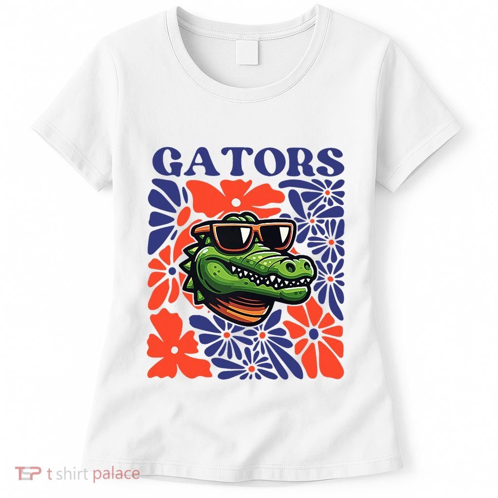 Gators Floral Retro Back To School Spirit Squad Women's T-Sh