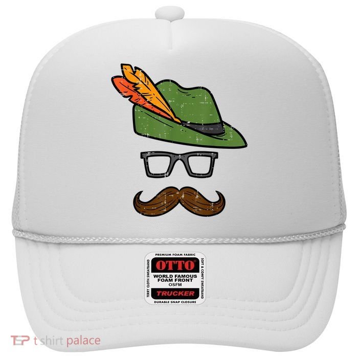 German Hat Mustache Costume Bavarian Oktoberfest Trucker Hat | TShirtPalace