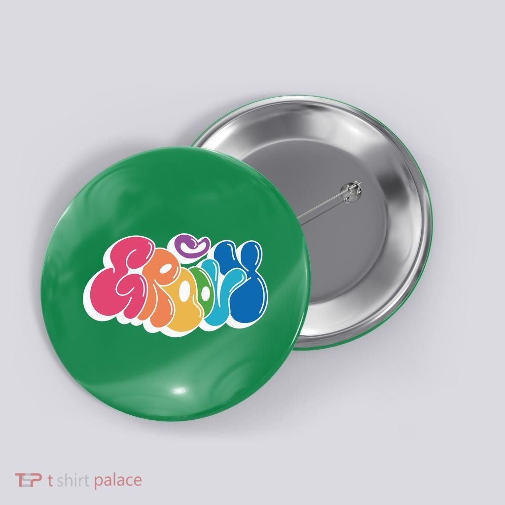 Groovy Retro Colorful Button | TShirtPalace