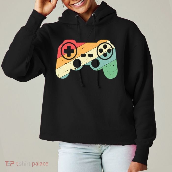 Gamer Vintage Retro Video Game Controller Gaming Ladies Heavyweight ...
