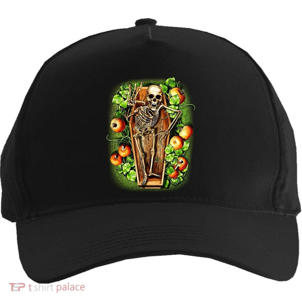 Halloween Casket Pumpkin Patch Five-Panel Snapback Cap | TShirtPalace