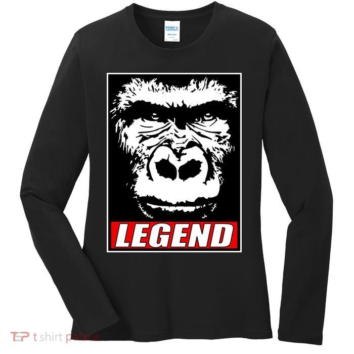 Harambe LEGEND Gorilla Poster RIP 2016 Ladies Long Sleeve Shirt ...